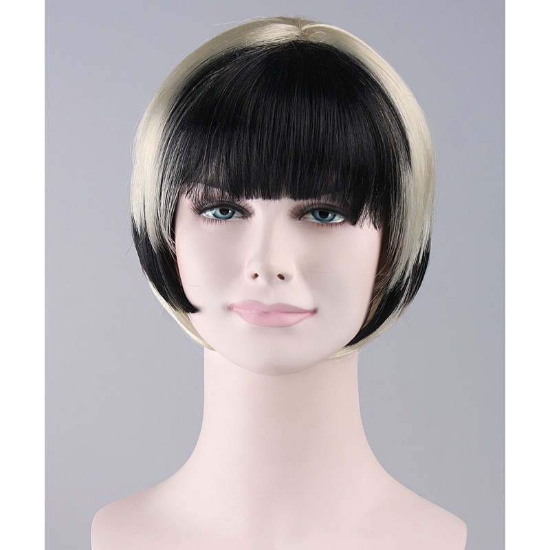 Black White Swing Bob Wig