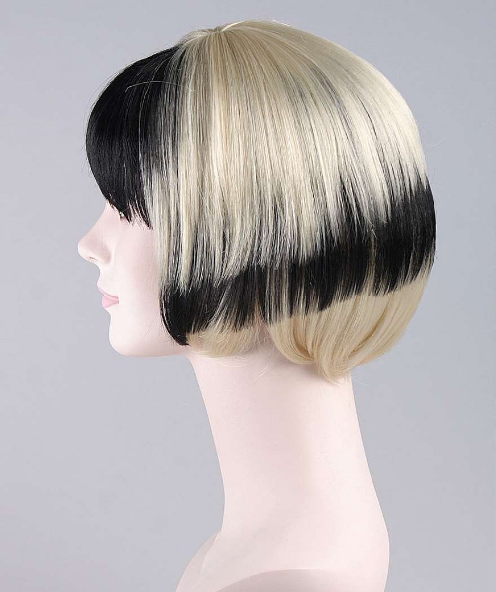 Black White Swing Bob Wig