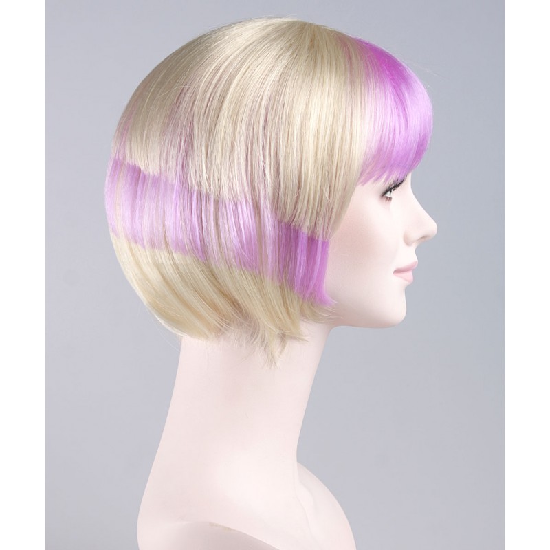 Purple White Swing Bob Wig